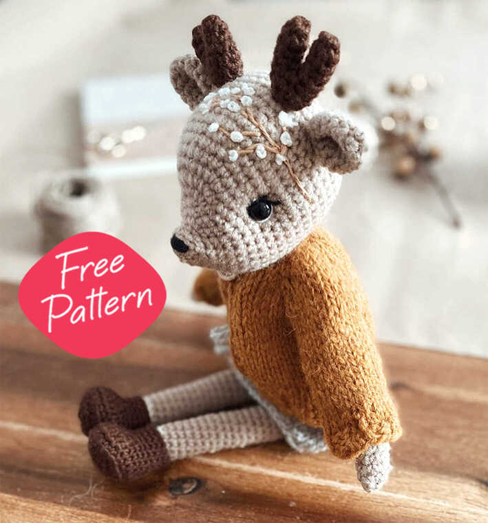 Crochet Deer Gazâl Free Amigurumi Pattern - Amigurumi