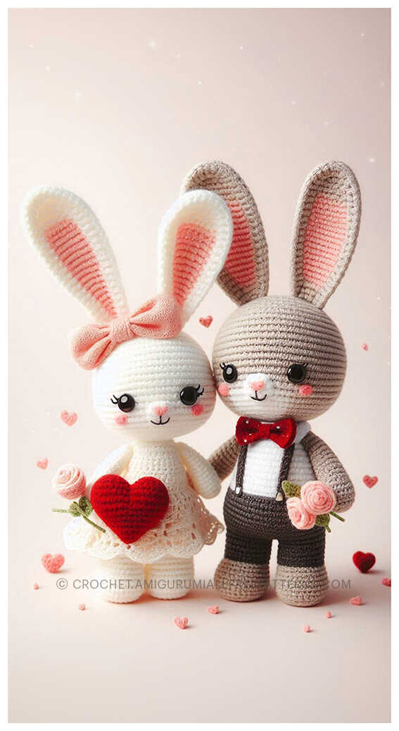 Amigurumi Valentine Bunny Free Crochet Pattern - Amigurumi